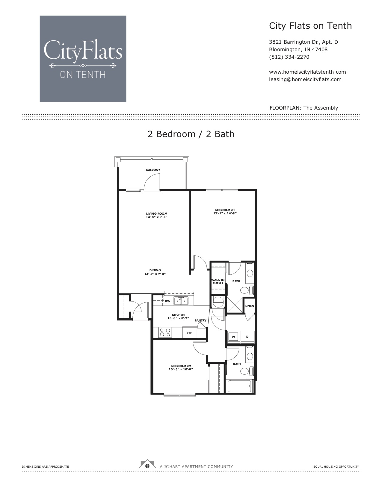 The Assembly 2 Bedroom Floor Plan | City Flats on Tenth